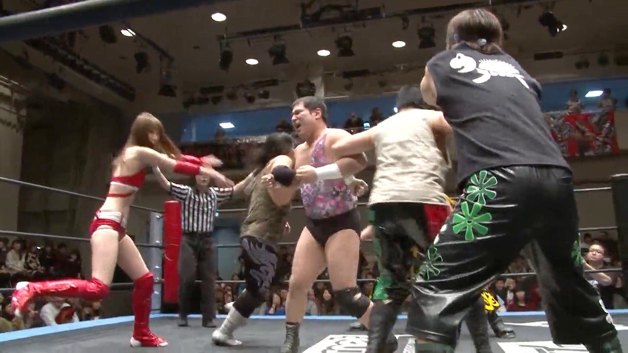 DDT・"KUDO & Yasu Urano & Saki Akai vs Antonio Honda & Daisuke Sasaki ...