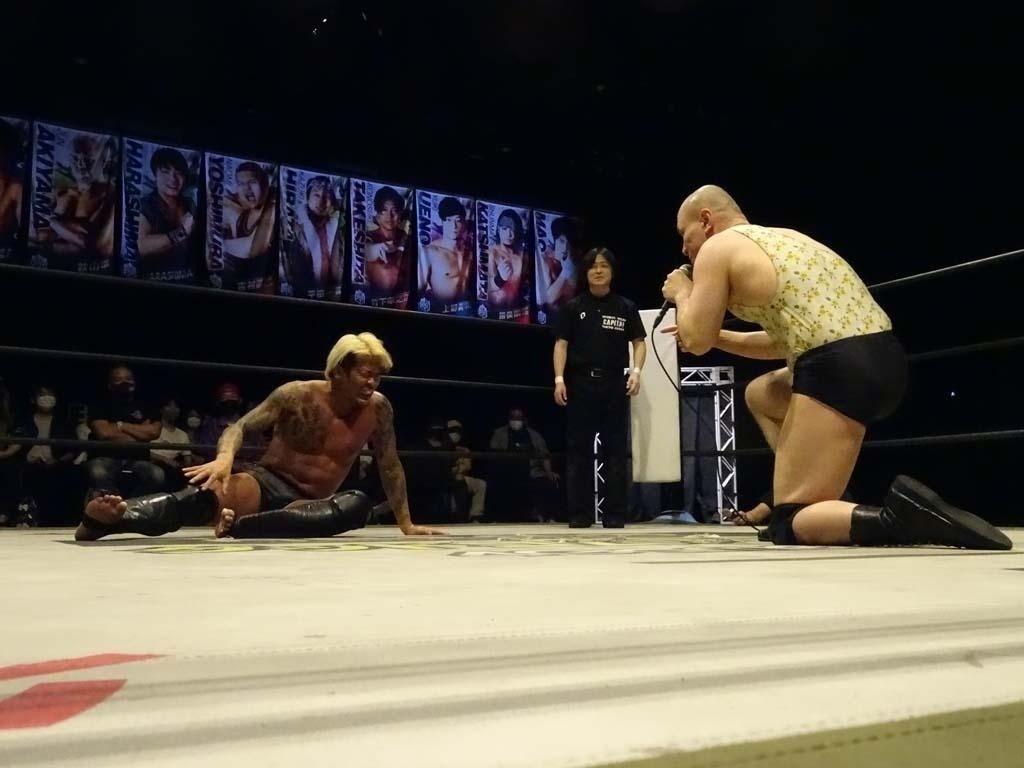 DDT・"Kazusada Higuchi & Yukio Sakaguchi & Saki Akai vs Sanshiro Takagi ...