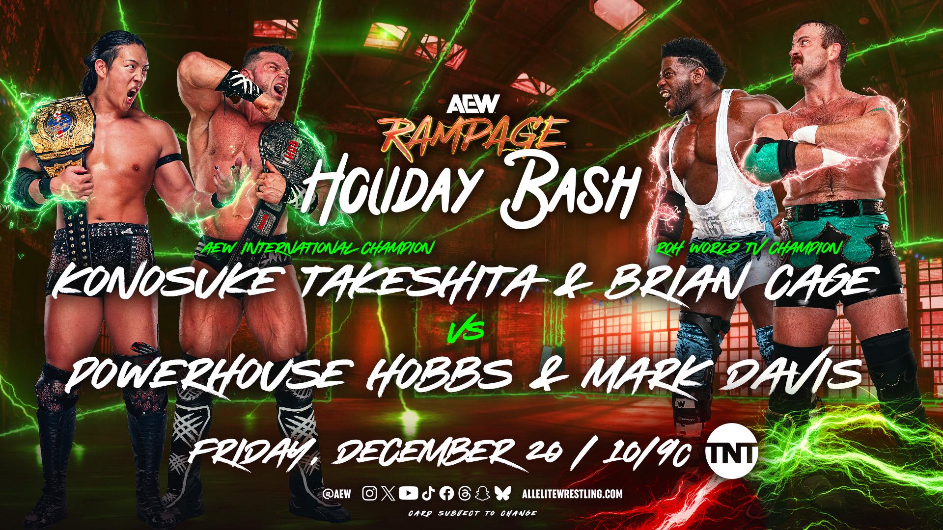 "KONOSUKE TAKESHITA & Brian Cage vs. Powerhouse Hobbs & Mark Davis" | Match Video Streaming ...